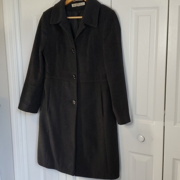Larry Levine | Jackets & Coats | Larry Levine Charcoal Wool 34 Length ...